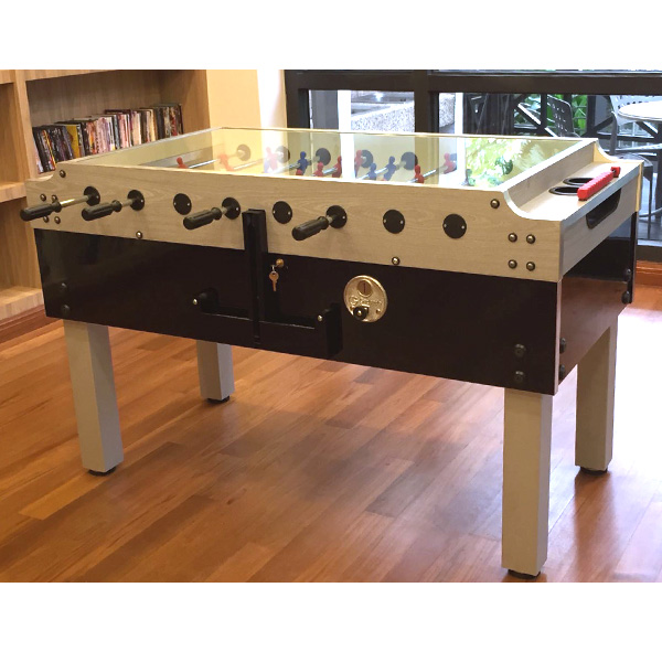 Olympic Silver Coin Operated Foosball Table | The Men's Cave